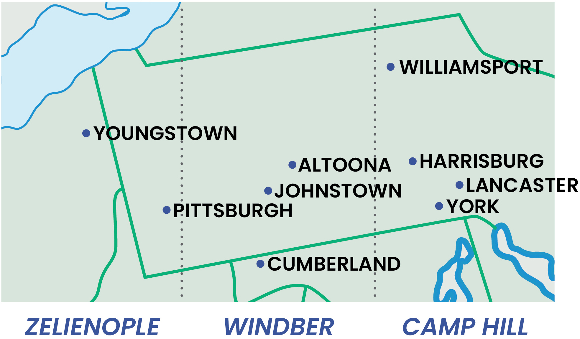 Glosser Steel Locations in Camp Hill, Windber, Zelienople PA